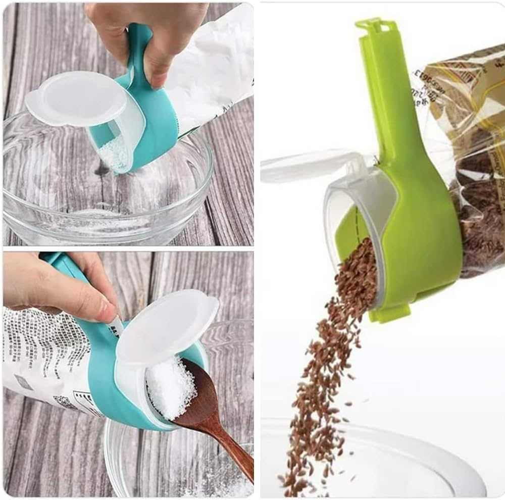 Storage Sealing Clips with Pour Spouts, Plastic Cap Sealer Clips, Bag ...