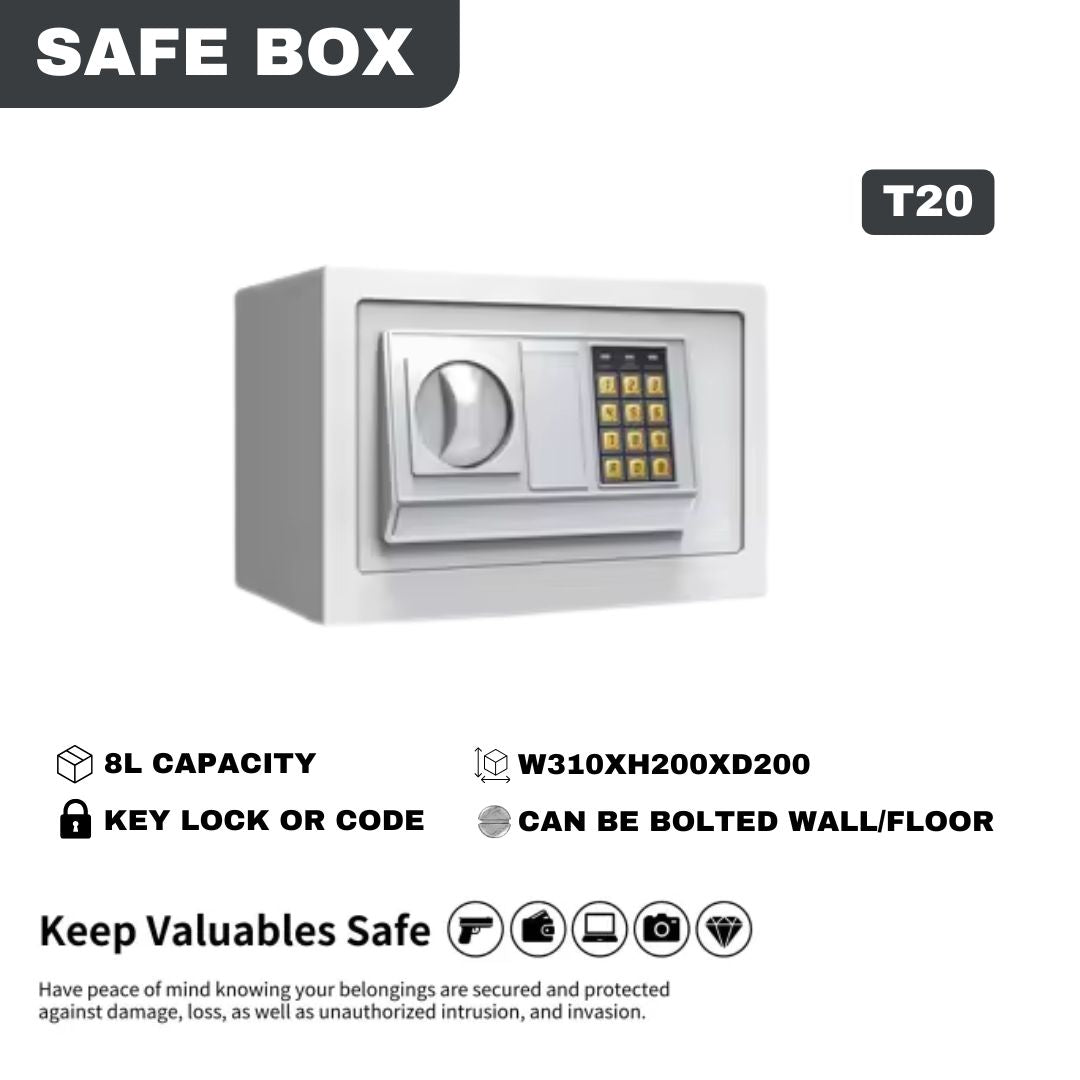 Solid Steel Electronic Digital Money Safe Box With Double Locking Stee ...
