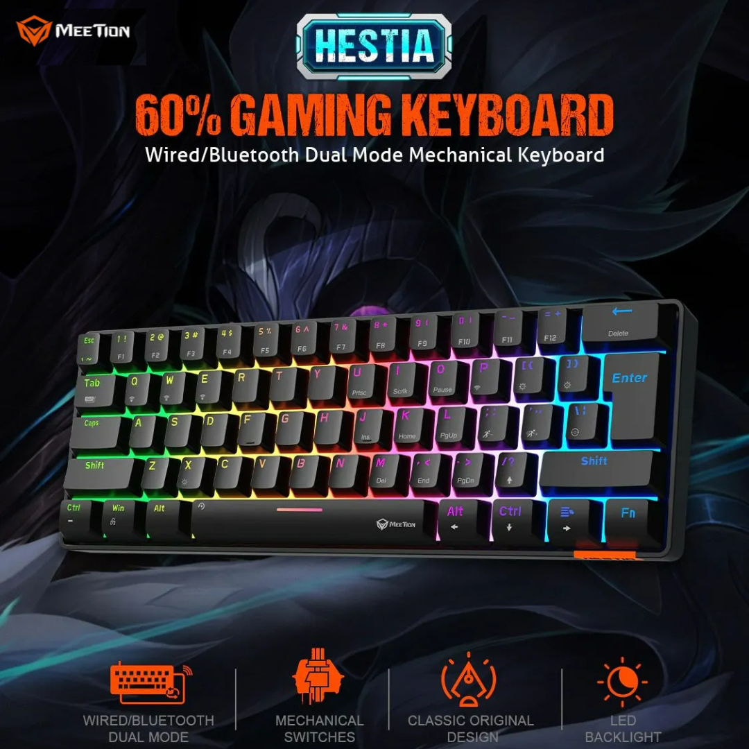 MEETION RGB Wired Mechanical Keyboard HESTIA - Black | MK005 – Assaf ...